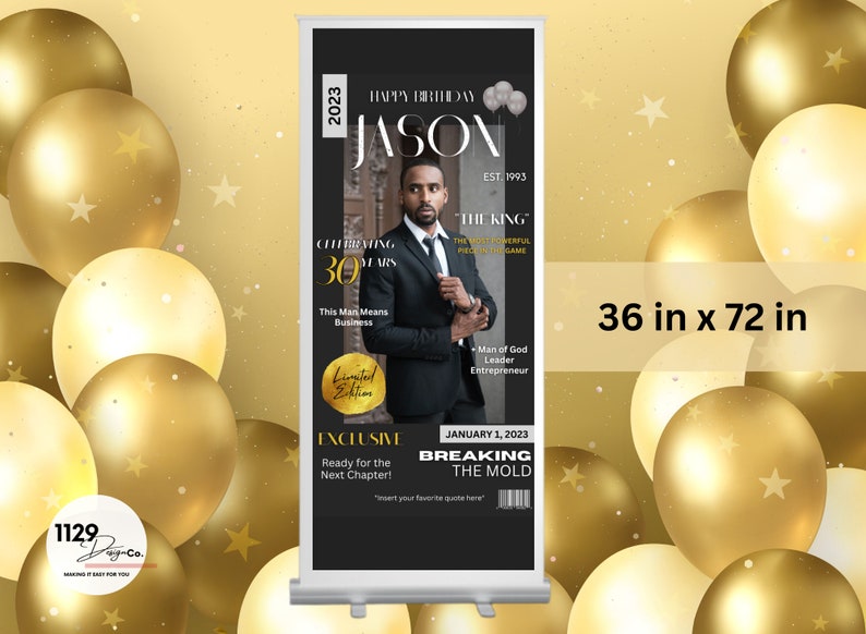 Retractable Banner, Birthday Banner, Party Banner, Custom Banner ...