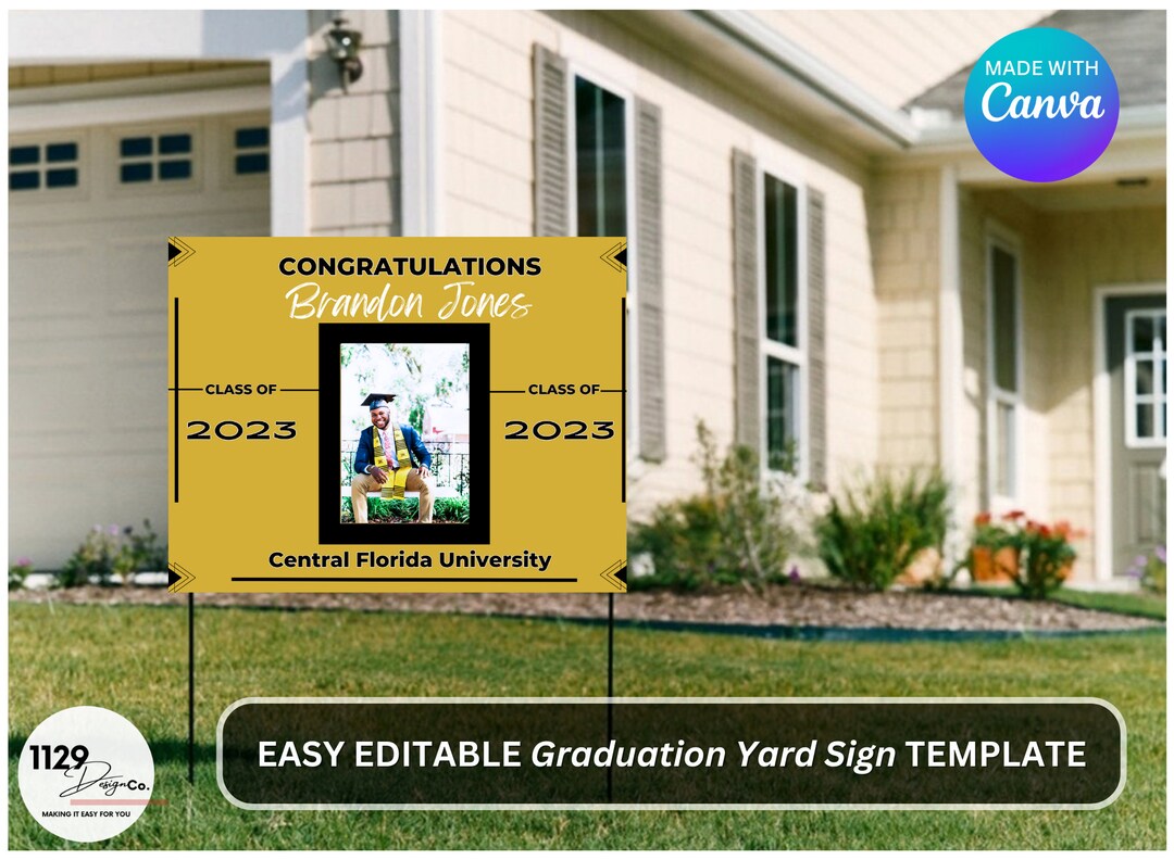 Graduation Yard Sign, Yard Sign, Yard Sign Template, Graduation Sign ...