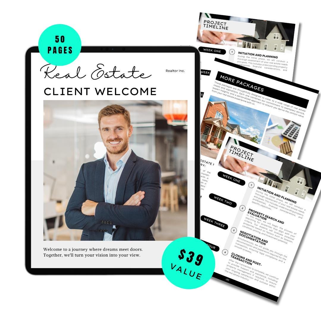Realtor Client Welcome Packet Real Estate Client Onboarding Template ...