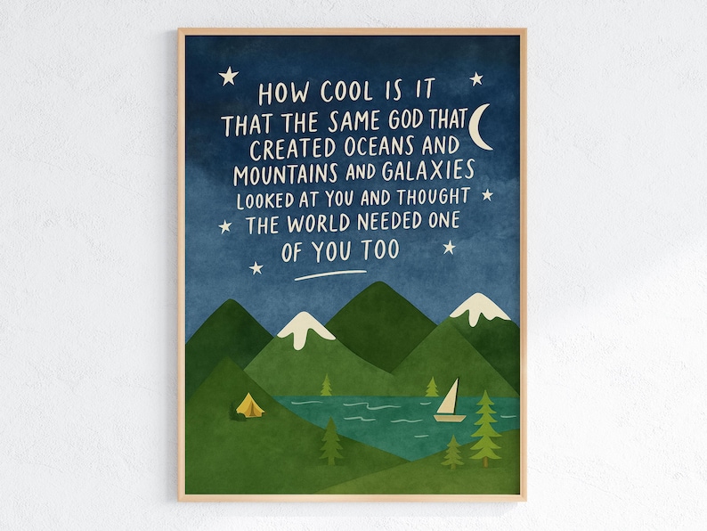 Same God Creation Wall Art Mountain Nursery Wall Deco Inspirational ...