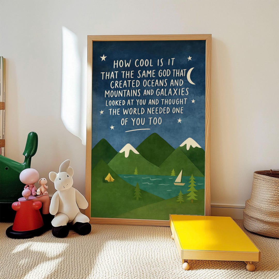 Same God Creation Wall Art Mountain Nursery Wall Deco Inspirational ...