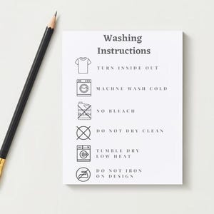Washing Instructions Card, Apparel Care Instructions Card, Instant ...