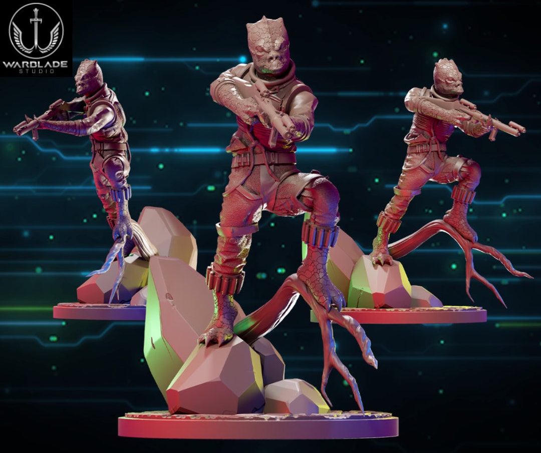 Bossk - SW Shatterpoint Compatible (40mm) Resin 3D Print - War Blade ...