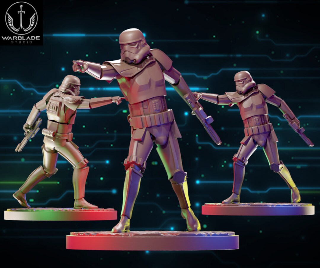 Stormtrooper Captain Miniature - SW Shatterpoint Compatible (40mm ...