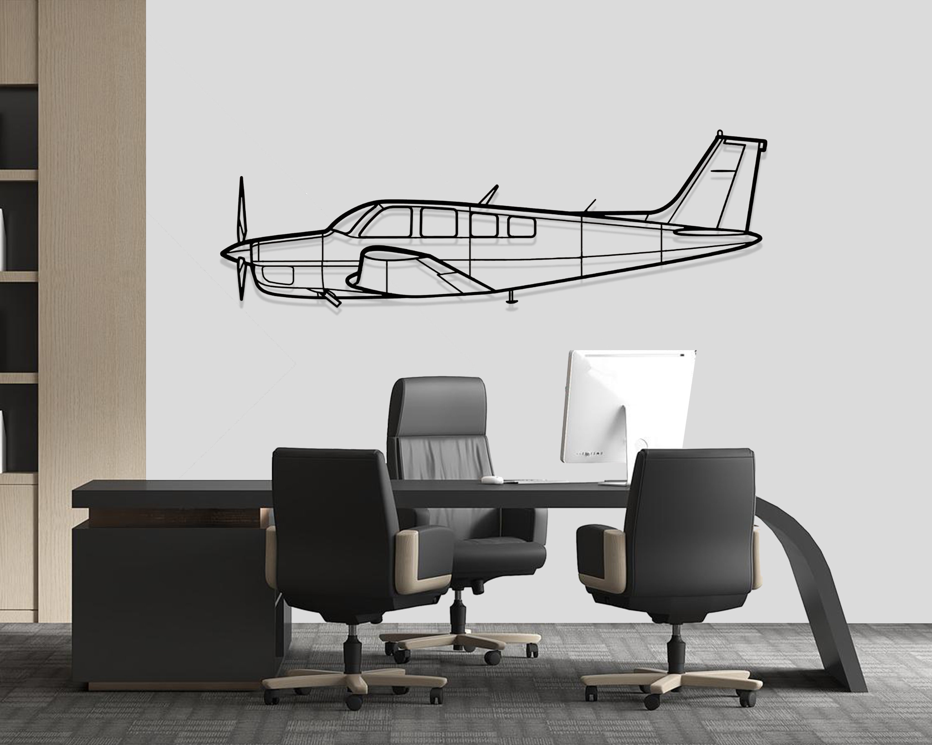 Beechcraft Bonanza A36 Plane Silhouette Metal Wall Art - Etsy
