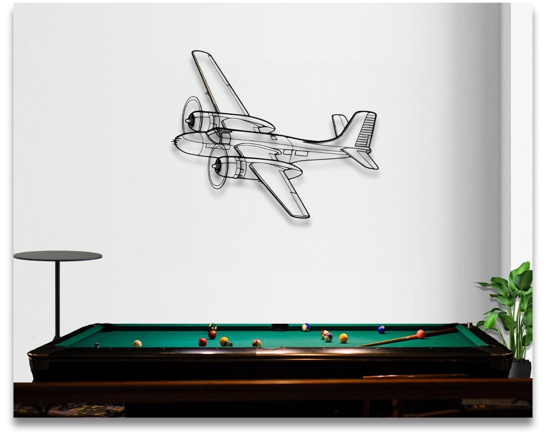 Douglas A-26 Invader Silhouette: Metal Airplane Wall Art - Etsy