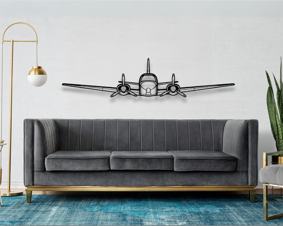 C50 Twin Bonanza Airplane Metal Wall Art - Excalibur Silhouette - Etsy