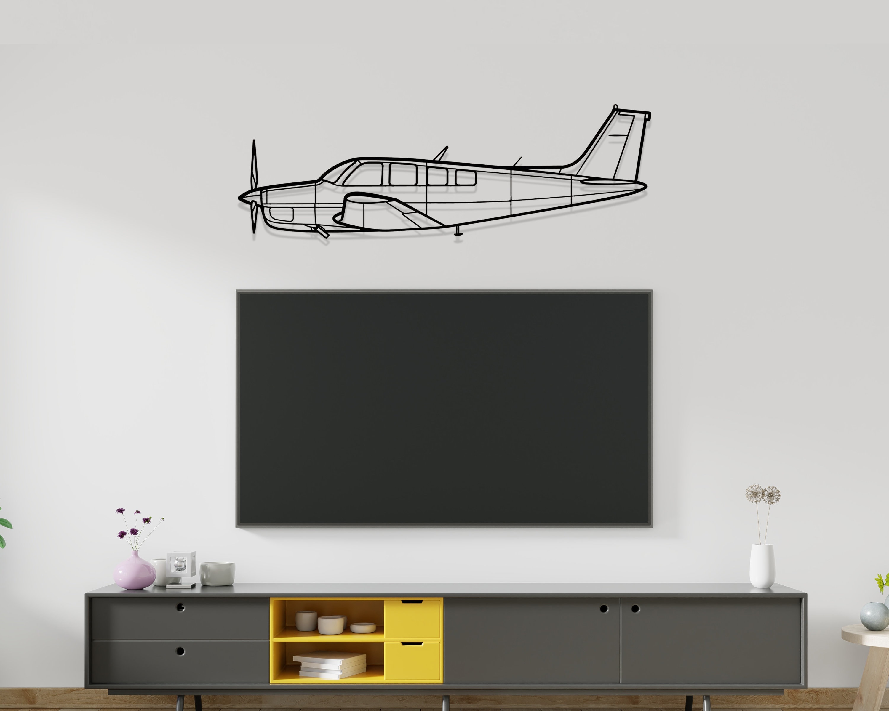 Beechcraft Bonanza A36 Plane Silhouette Metal Wall Art - Etsy