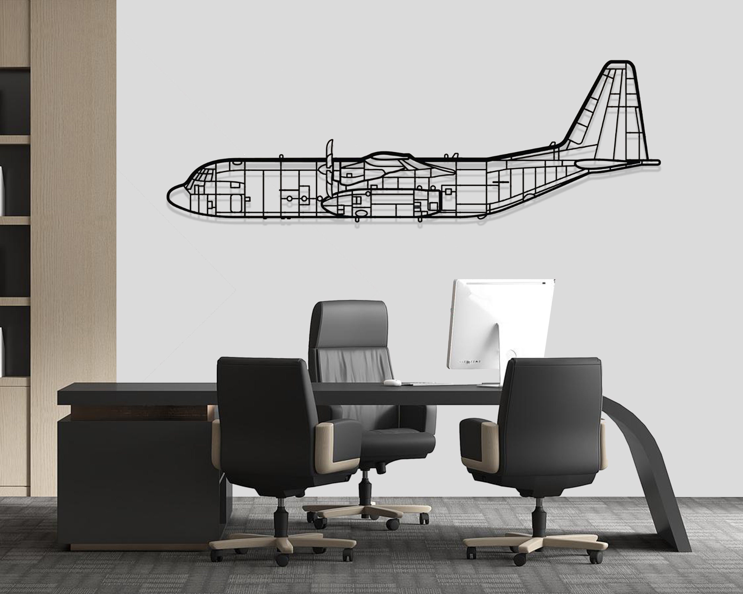Lockheed Martin C-130 Hercules Airplane Silhouette Metal Wall - Etsy UK