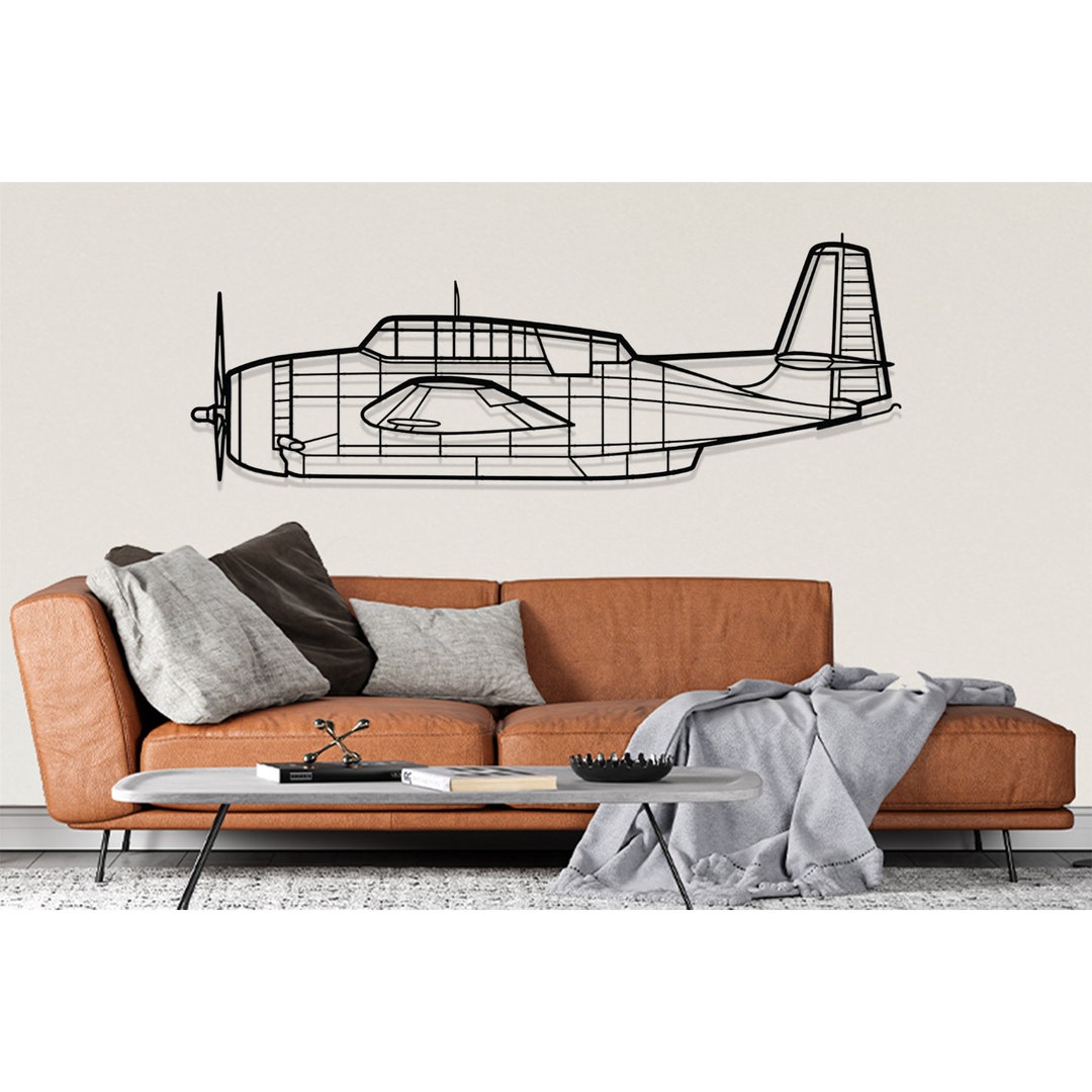 TBM-3N Airplane Silhouette: Metal Wall Art, Pilot Gift - Etsy