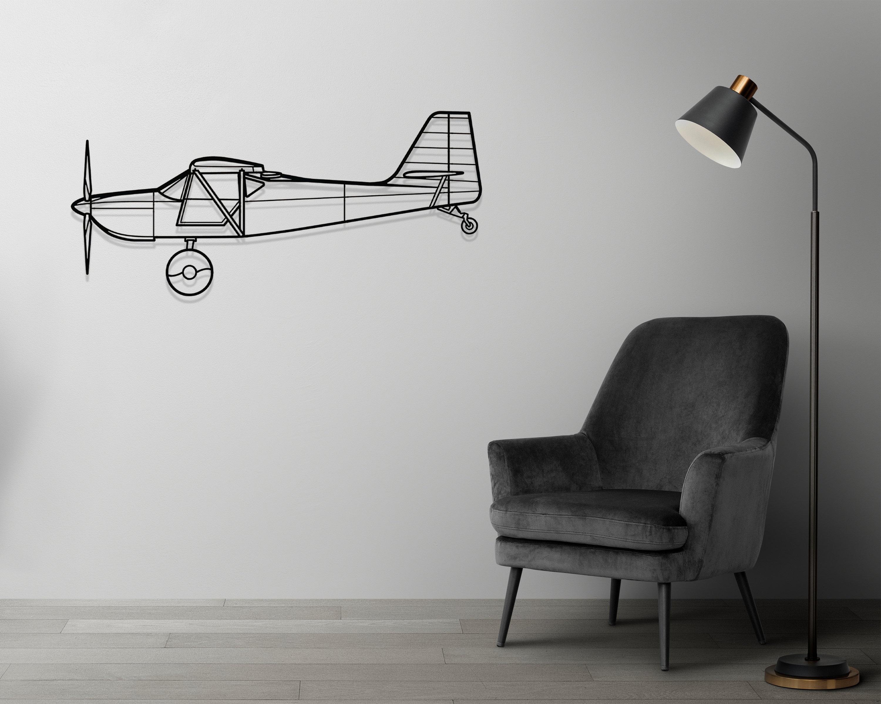 Kitfox 5 Airplane Silhouette: Metal Wall Art Decor - Etsy