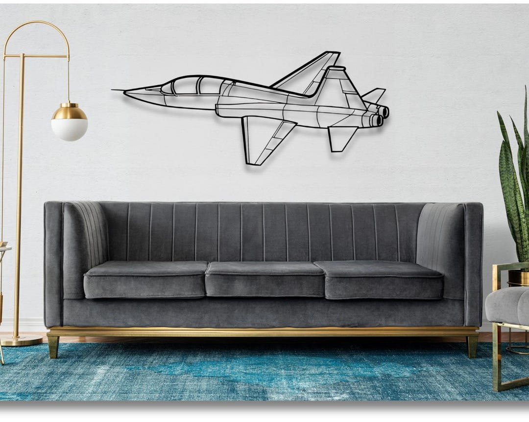 Northrop T-38C Talon Silhouette Metal Wall Art, Plane Silhouette Wall Art, Custom Aircraft Wall ...