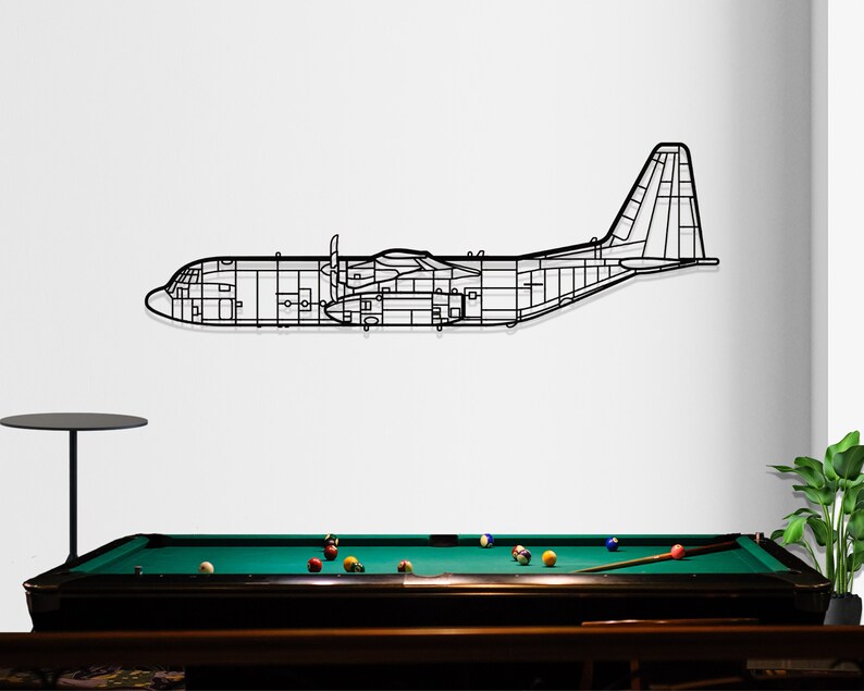 Lockheed Martin C-130 Hercules Airplane Silhouette Metal Wall - Etsy UK