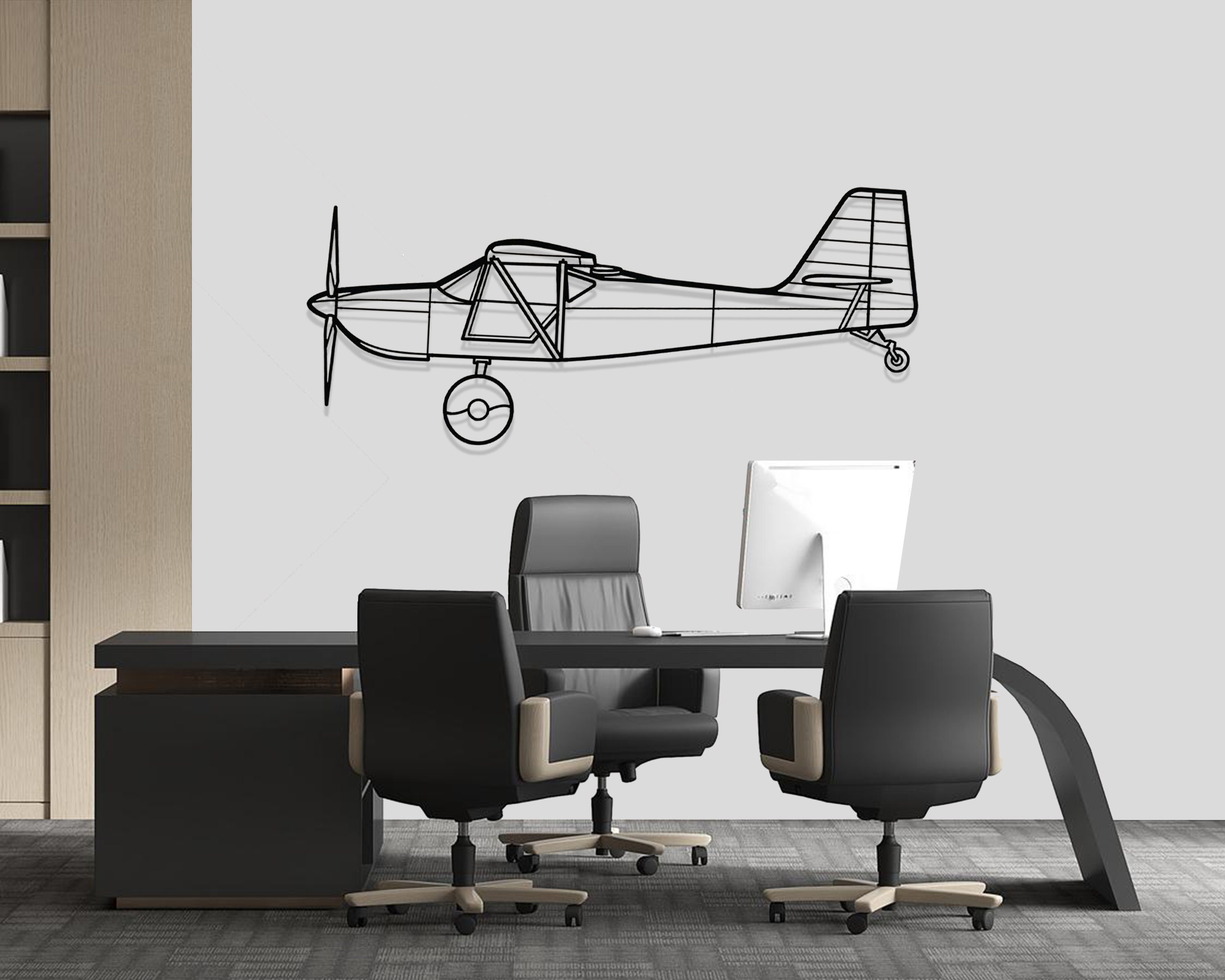 Kitfox 5 Airplane Silhouette: Metal Wall Art Decor - Etsy