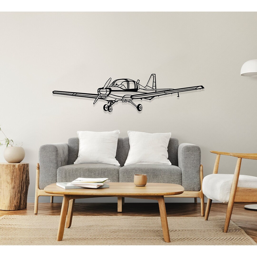 RAF Bulldog Trainer Airplane Silhouette: Metal Wall Art - Etsy