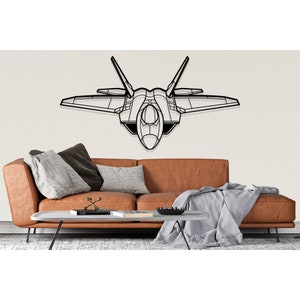 Lockheed Martin F 22 Raptor Angle Airplane Silhouette Metal Wall Art ...