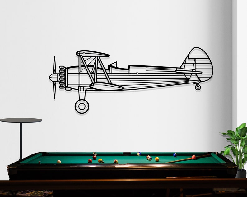 Stearman 75 Airplane Silhouette Metal Wall Art Plane - Etsy
