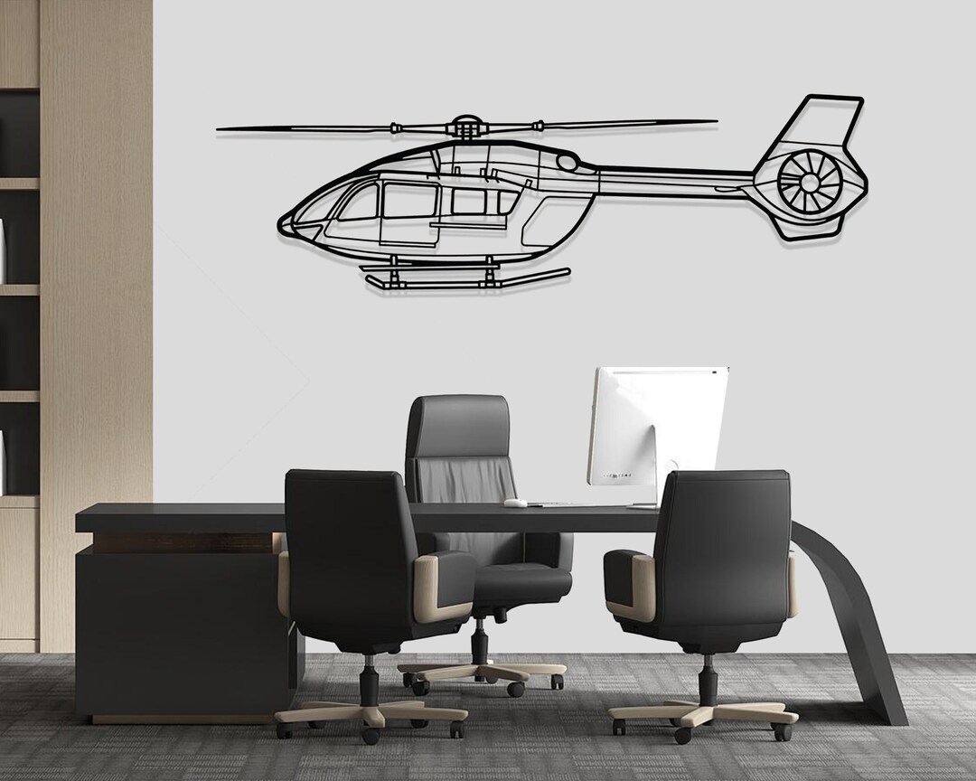 Airbus H145 Helicopter Silhouette: Metal Wall Art Decor - Etsy