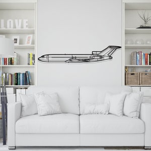 Boeing 727 Airplane Silhouette Metal Wall Art, Plane Silhouette Wall ...
