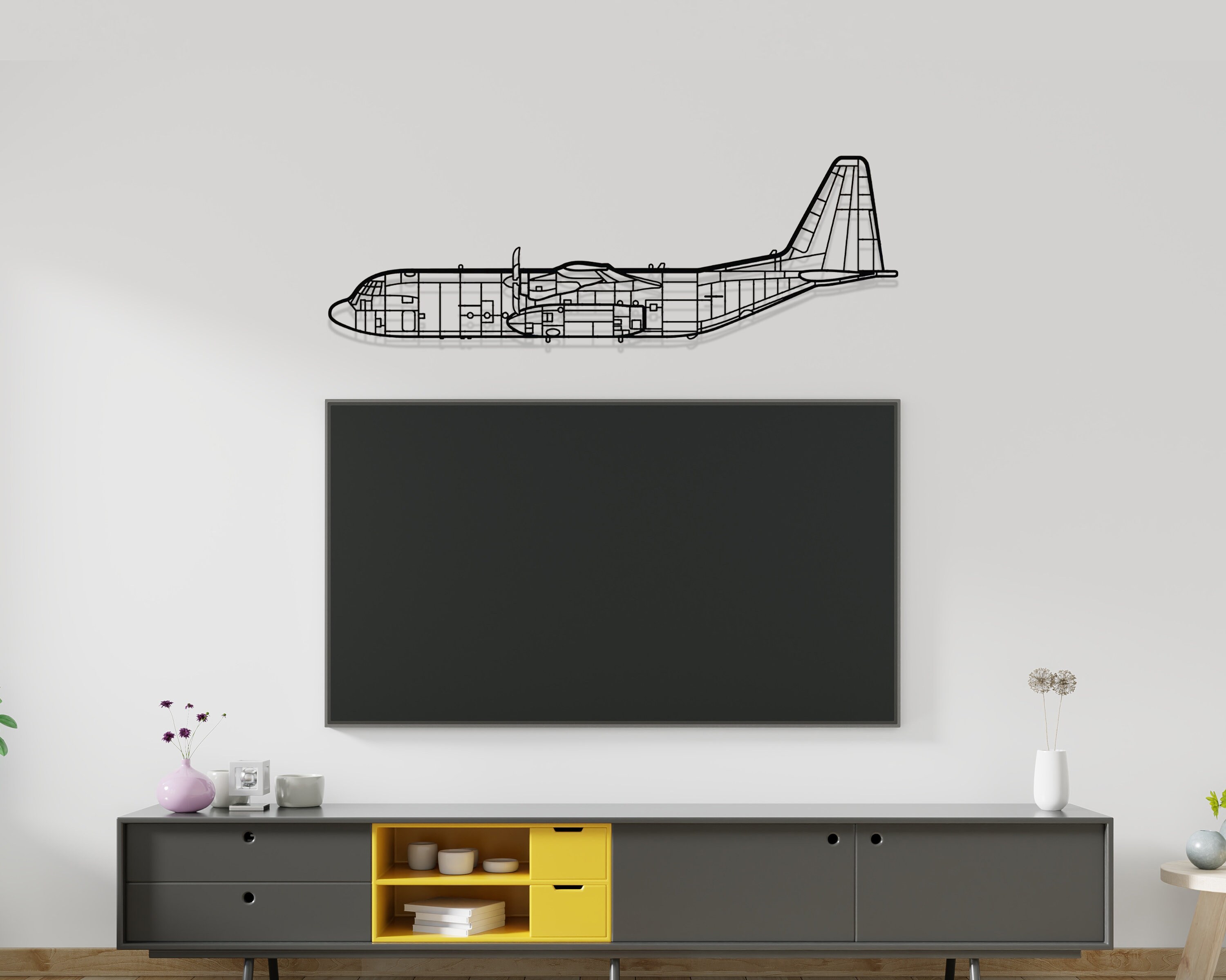 Lockheed Martin C-130 Hercules Airplane Silhouette Metal Wall - Etsy UK