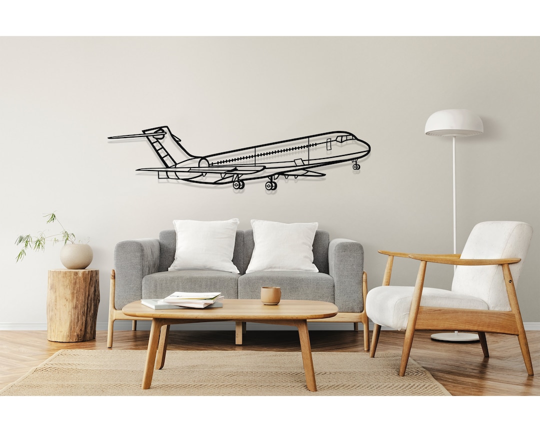 Boeing 717 Airplane Silhouette: Metal Wall Art Decor - Etsy