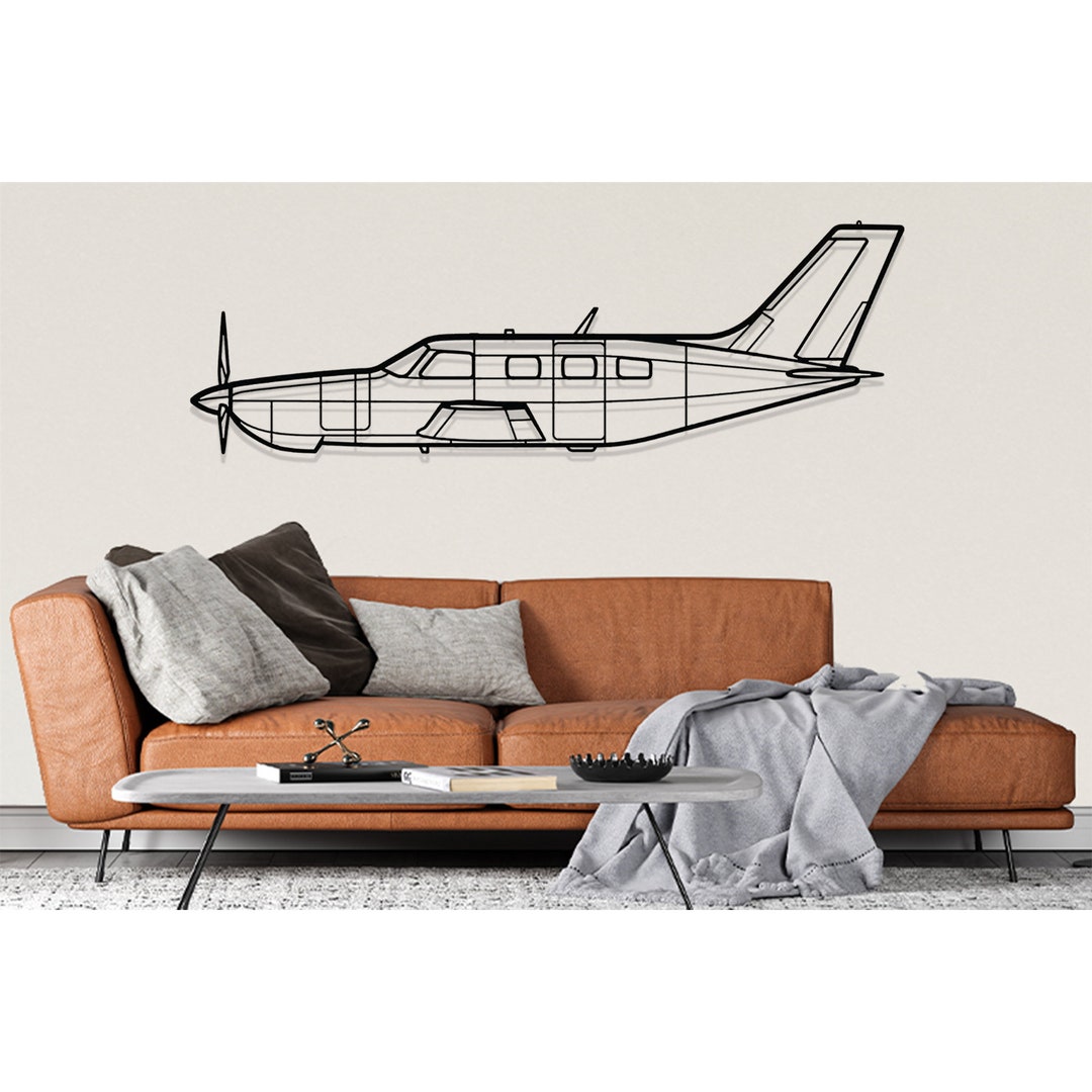 Piper PA 46R 350T Matrix Plane Silhouette Metal Wall Art, Airplane ...