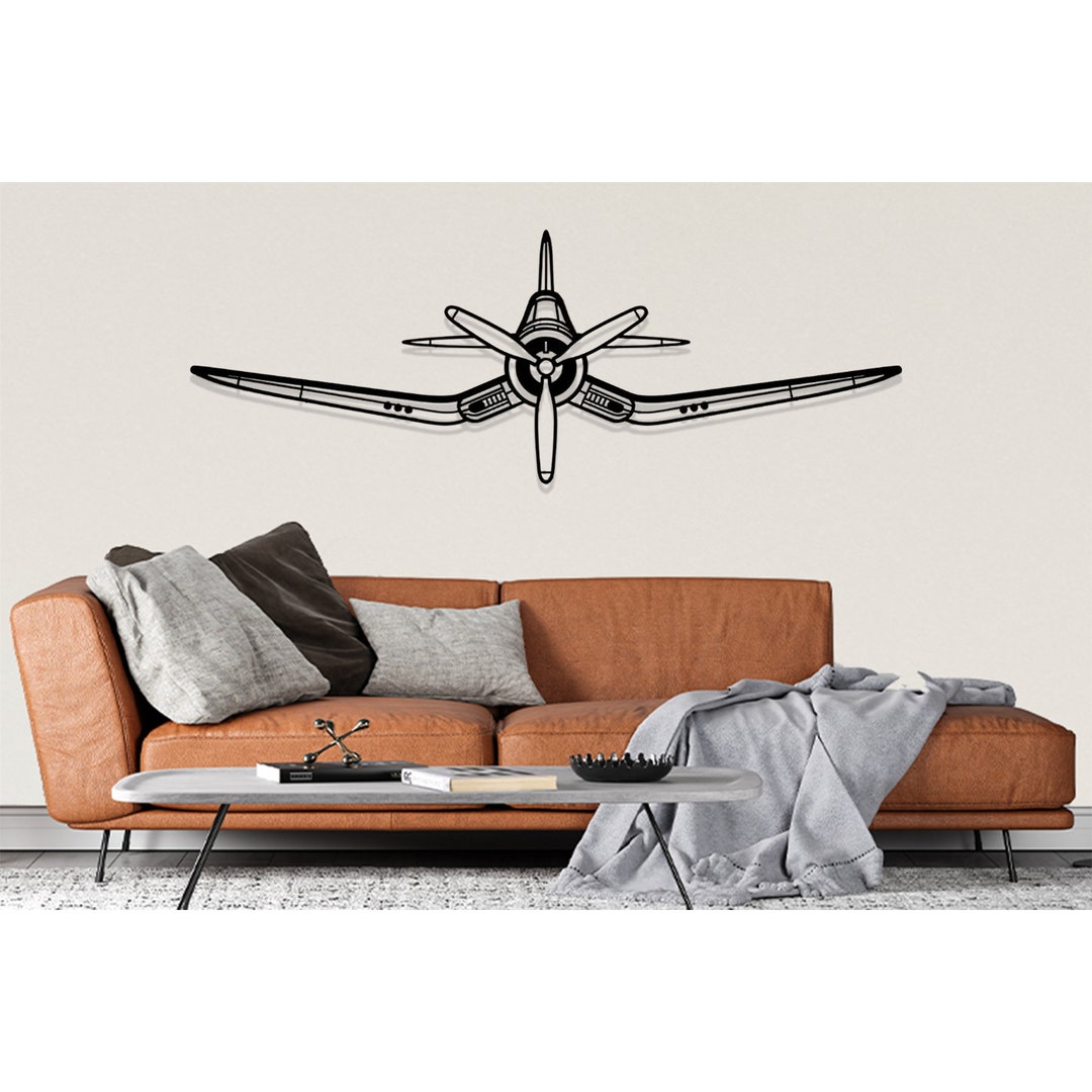 F4U Corsair Front Airplane Silhouette Metal Wall Art, Plane Silhouette ...