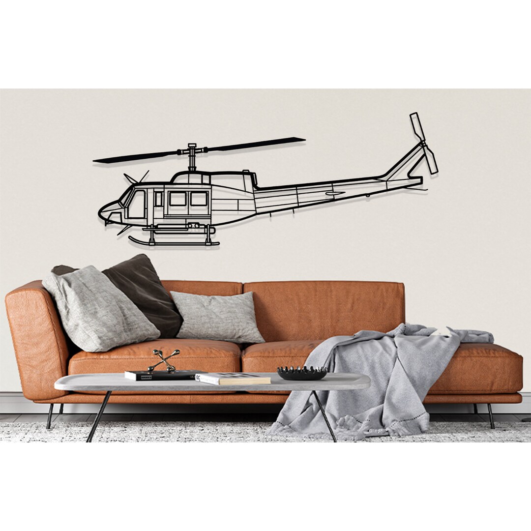 Bell 212 Helicopter Metal Wall Art: Aviation Silhouette Decor - Etsy