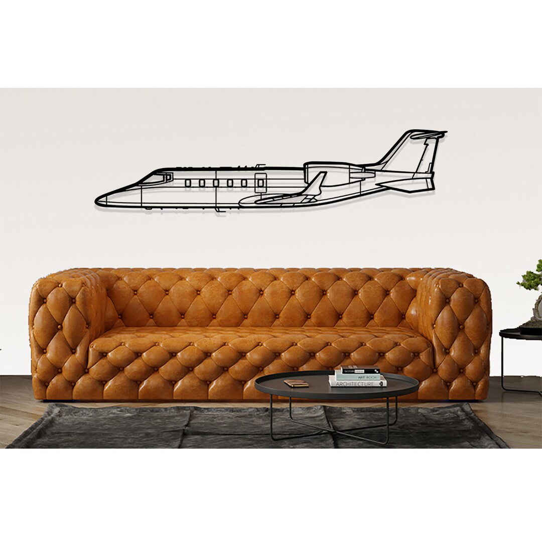 Learjet 60 Plane Silhouette Metal Wall Art, Airplane Silhouette Wall ...