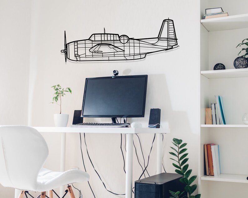 TBM-3N Avenger Plane Silhouette: Metal Wall Art, Pilot Gift - Etsy