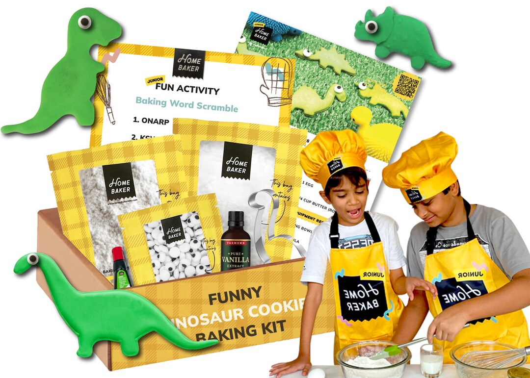 Dino-mite Dinosaur Cookie Baking Educational Kit With FREE Cookie ...