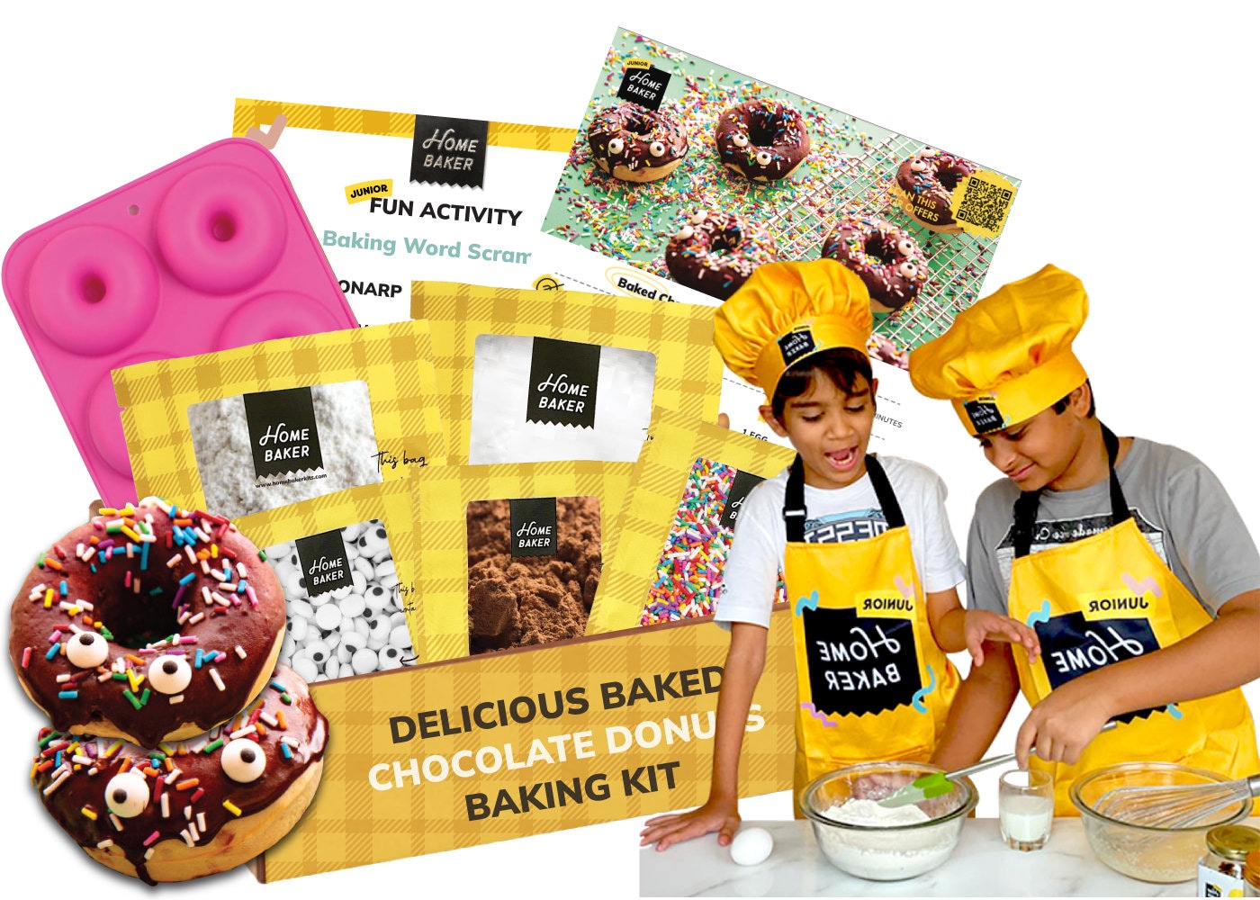 DIY Chocolate Donuts Baking Kit: Free Apron & Activity Booklet Included ...