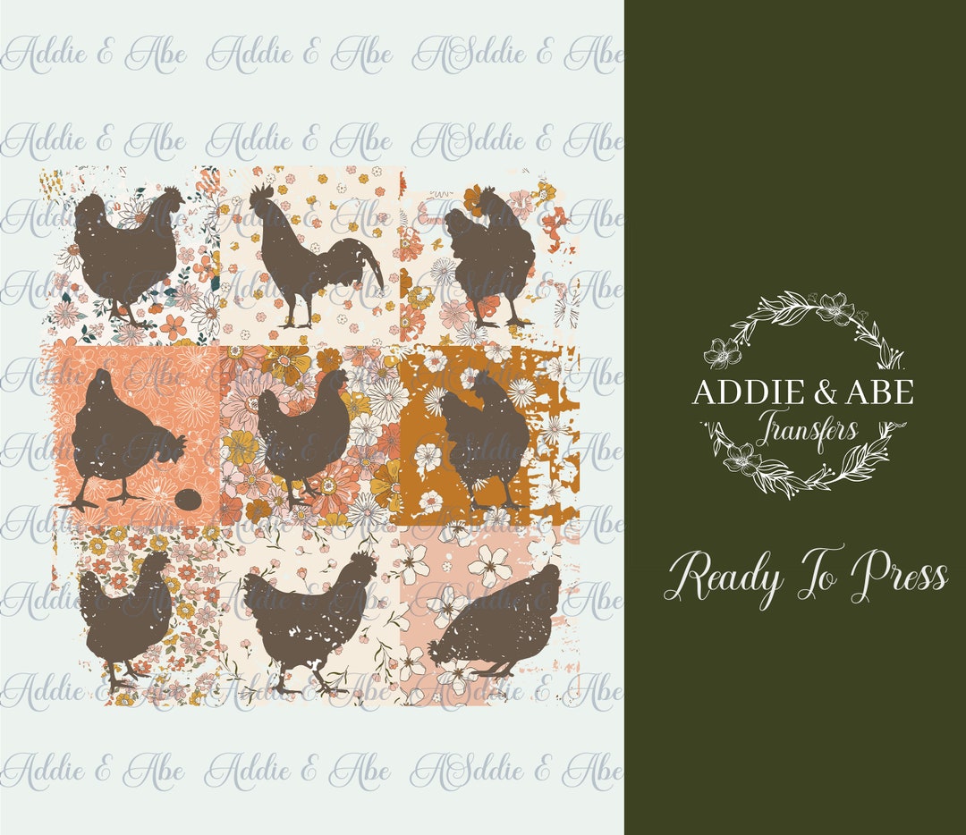 Retro Chickens DTF Transfer, Chicken DTF Transfer| Boho Chickens - Etsy