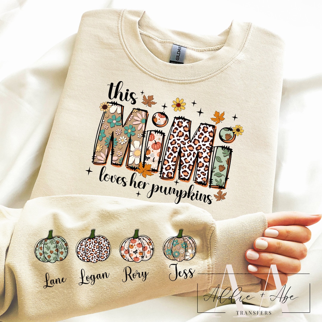 This Mimi Loves Her Pumpkins DTF Transfer| Personalized Fall Mimi DTF ...