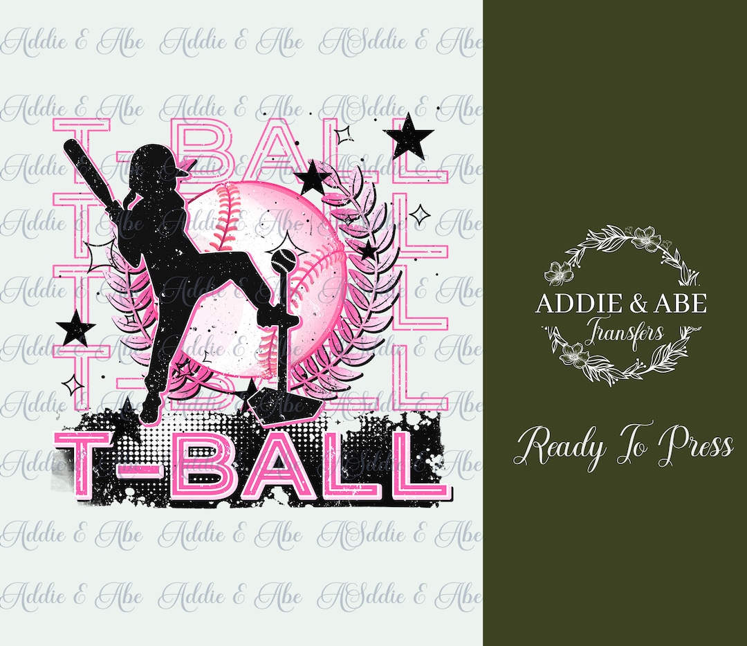 Girls T-ball Ready to Press DTF Transfer, DTF Transfer - Etsy