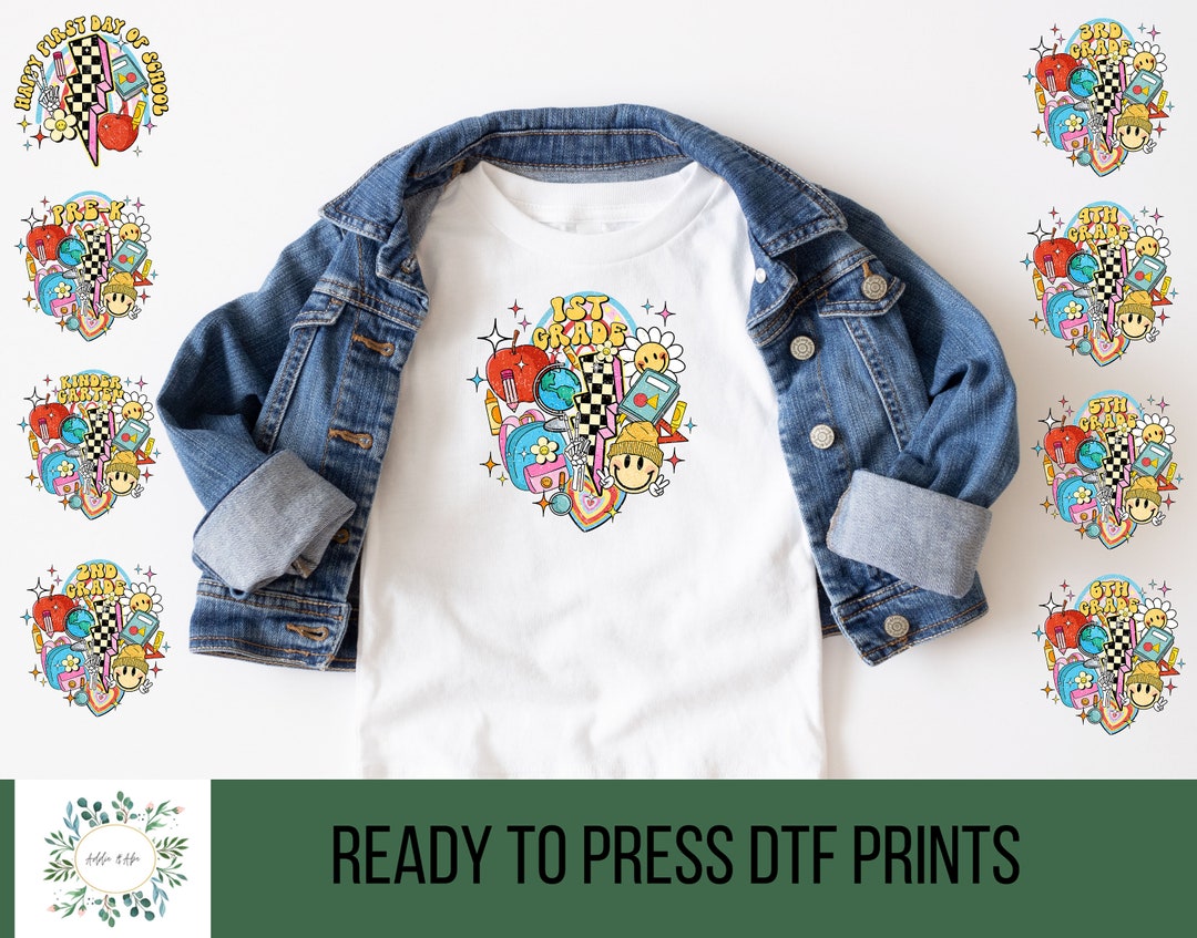 First Day of School DTF Transfer, Pre-k, Kindergarten, 1st Grade ...