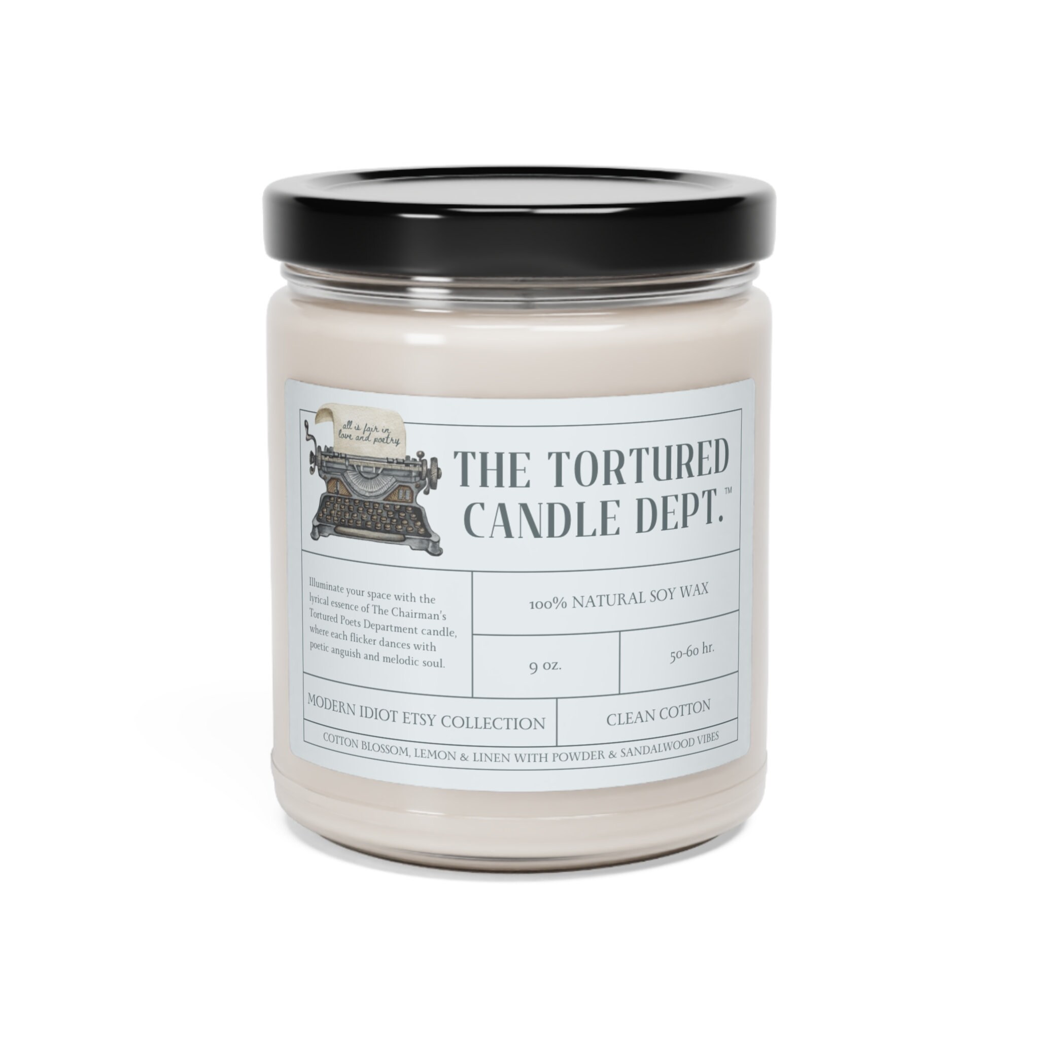 TS TTPD Scented Soy Candle, 9oz Tortured Candle Dept. - Etsy