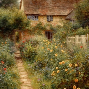 Vintage Art | Romantic English Cottage | DIGITAL DOWNLOAD - Etsy