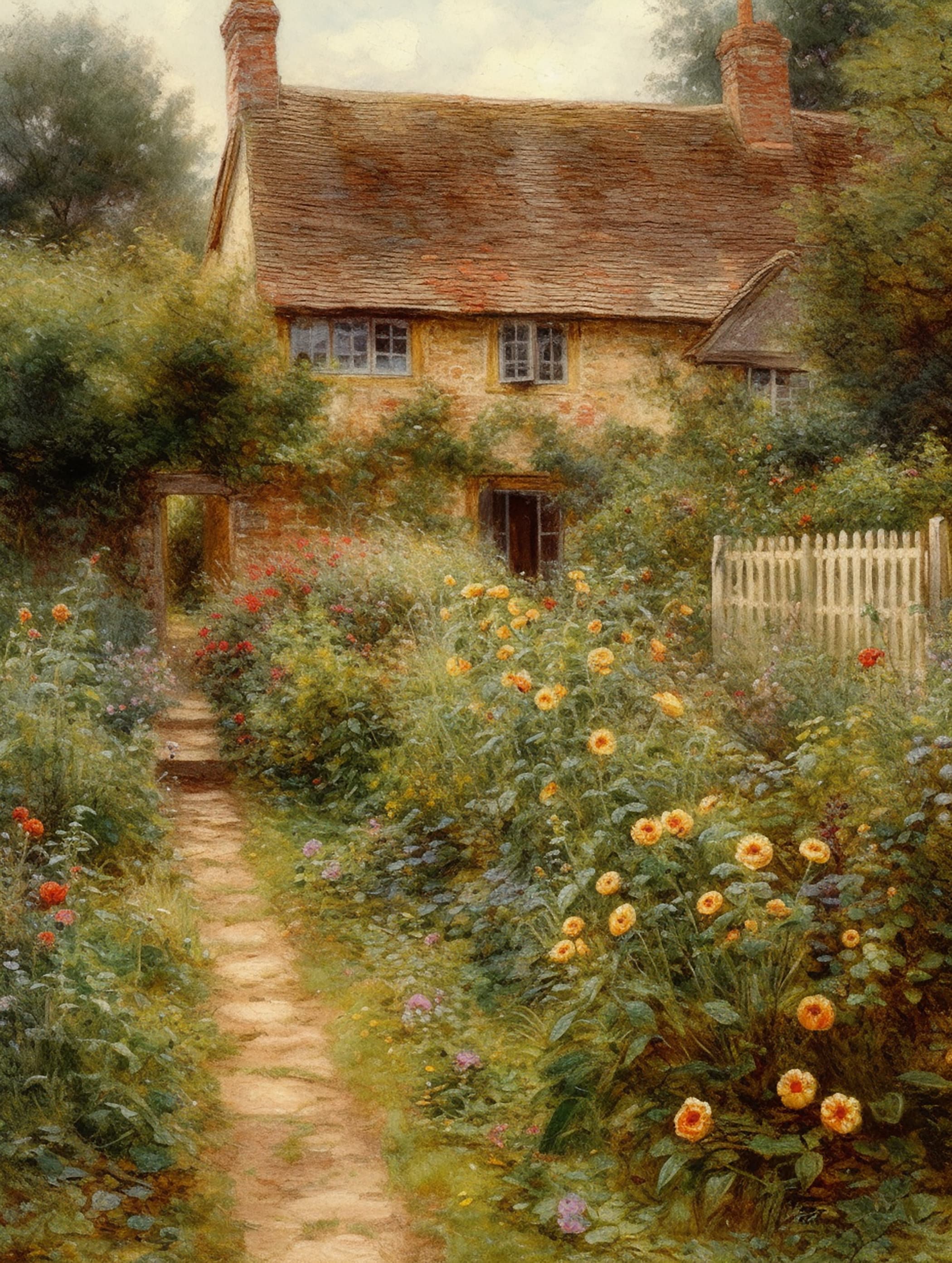 Vintage Art | Romantic English Cottage | DIGITAL DOWNLOAD - Etsy