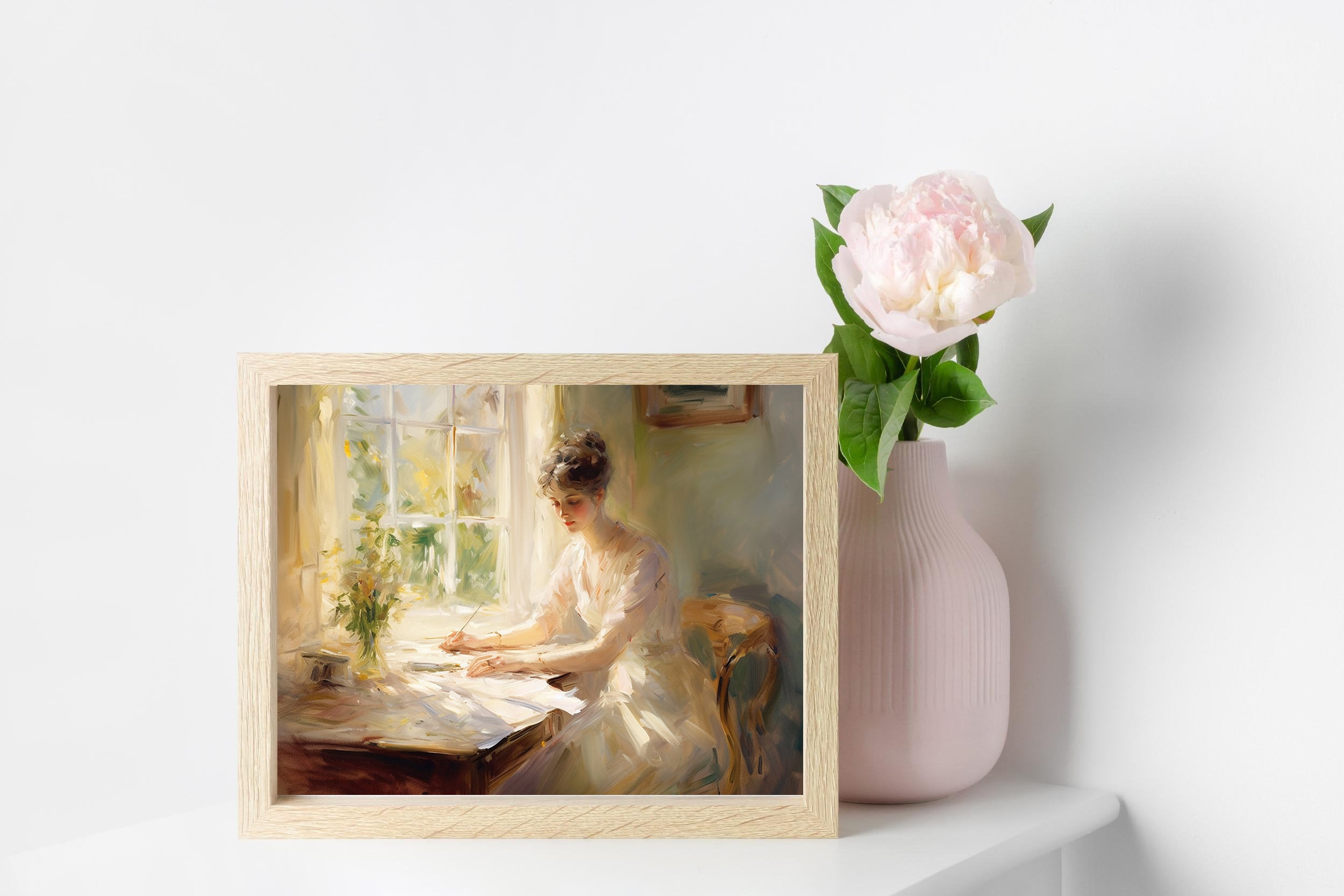Victorian Art | Writer at Her Desk | DIGITAL DOWNLOAD - Etsy