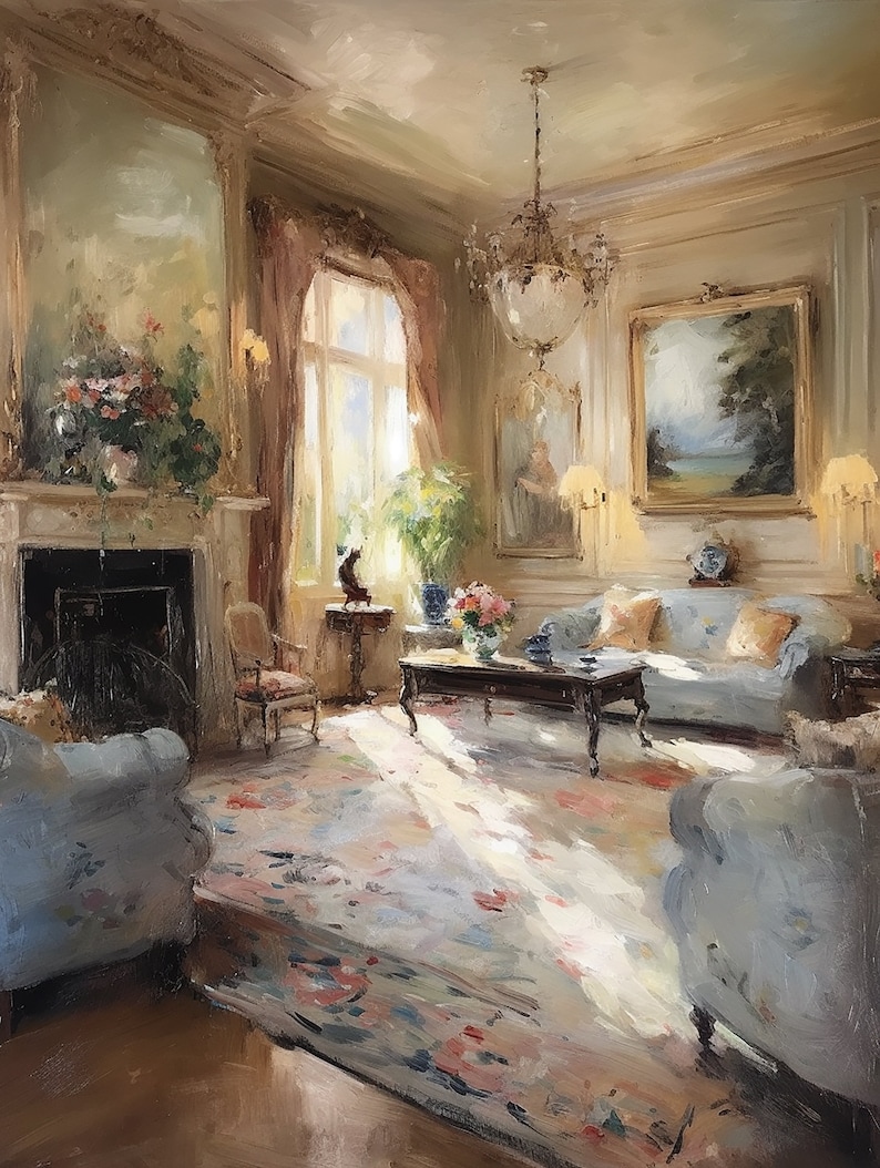 Vintage Art | Gracious Drawing Room | DIGITAL DOWNLOAD - Etsy