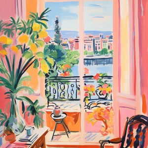 Balcony With a View | Beautiful Modern Art | DIGITAL DOWNLOAD - Etsy