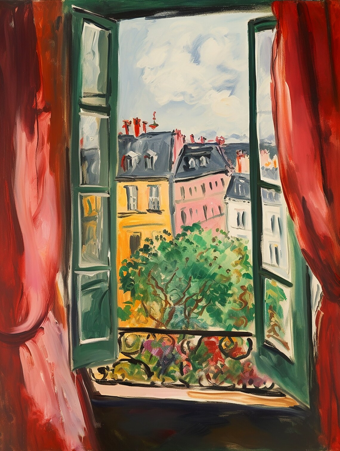 Modern Art | Paris Window View | DIGITAL DOWNLOAD - Etsy