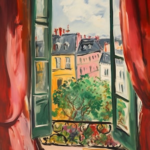 Modern Art | Paris Window View | DIGITAL DOWNLOAD - Etsy
