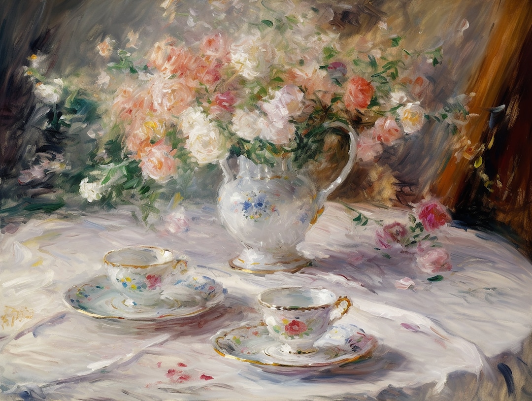 Victorian Painting | Afternoon Tea Still Life| Romantic Art | DIGITAL ...