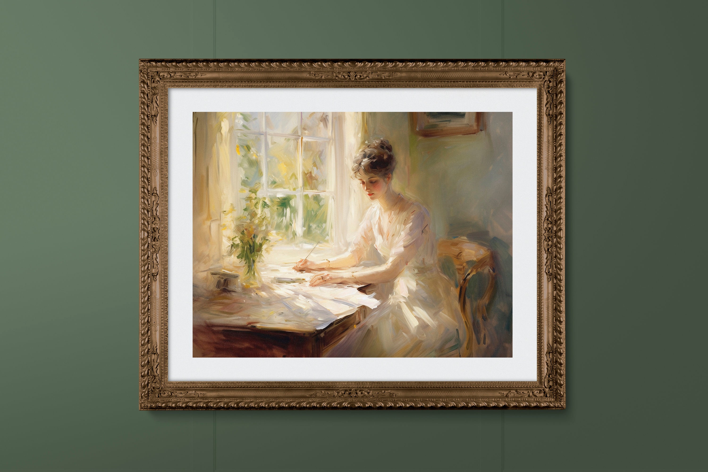Victorian Art | Writer at Her Desk | DIGITAL DOWNLOAD - Etsy