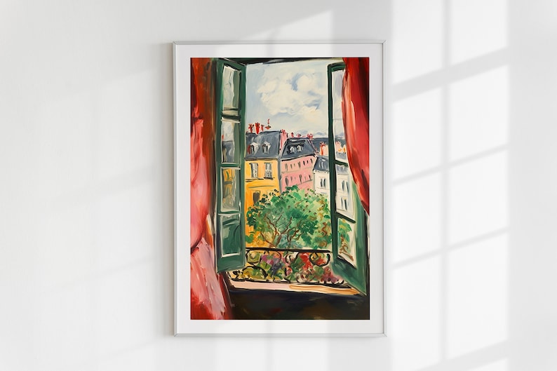 Modern Art Paris Window View Digital Download Etsy