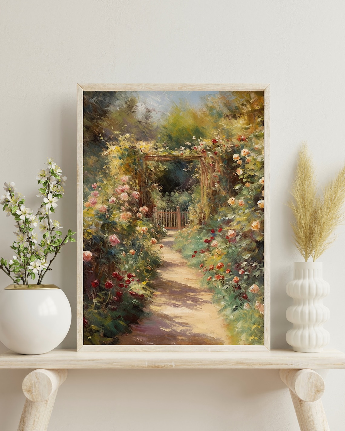 English Garden Art the Rose Walk Impressionist Art DIGITAL DOWNLOAD - Etsy