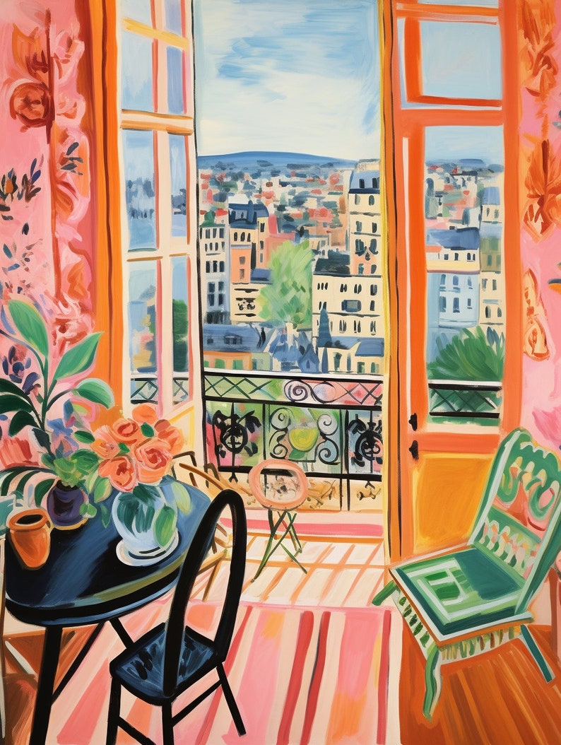 Balcony With a View | Beautiful Modern Art | DIGITAL DOWNLOAD - Etsy