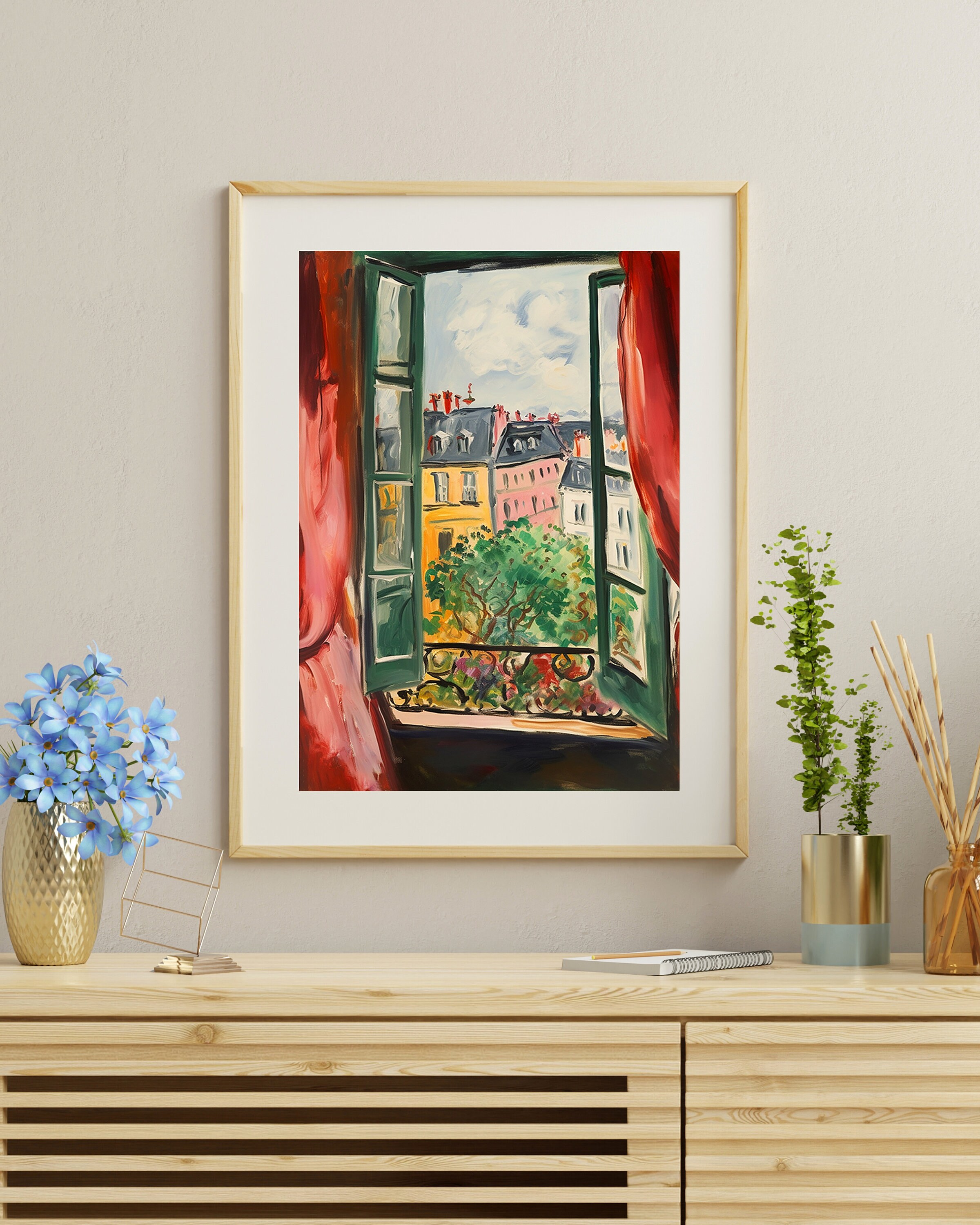 Modern Art | Paris Window View | DIGITAL DOWNLOAD - Etsy